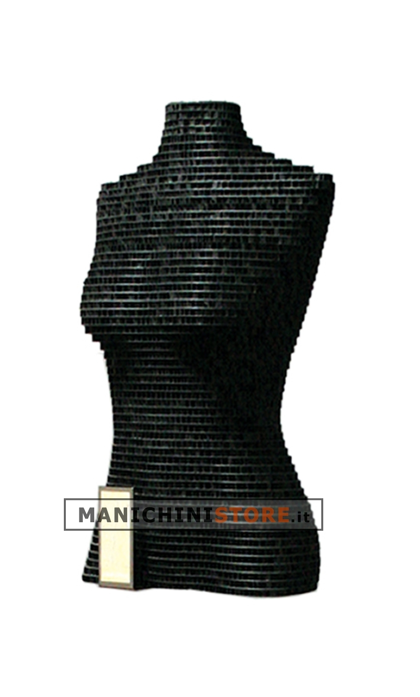 Female bust in layered cardboard - Black | Manichini Store