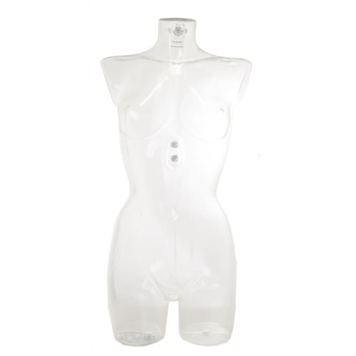 Female torso bust in transparent plastic | Manichini Store