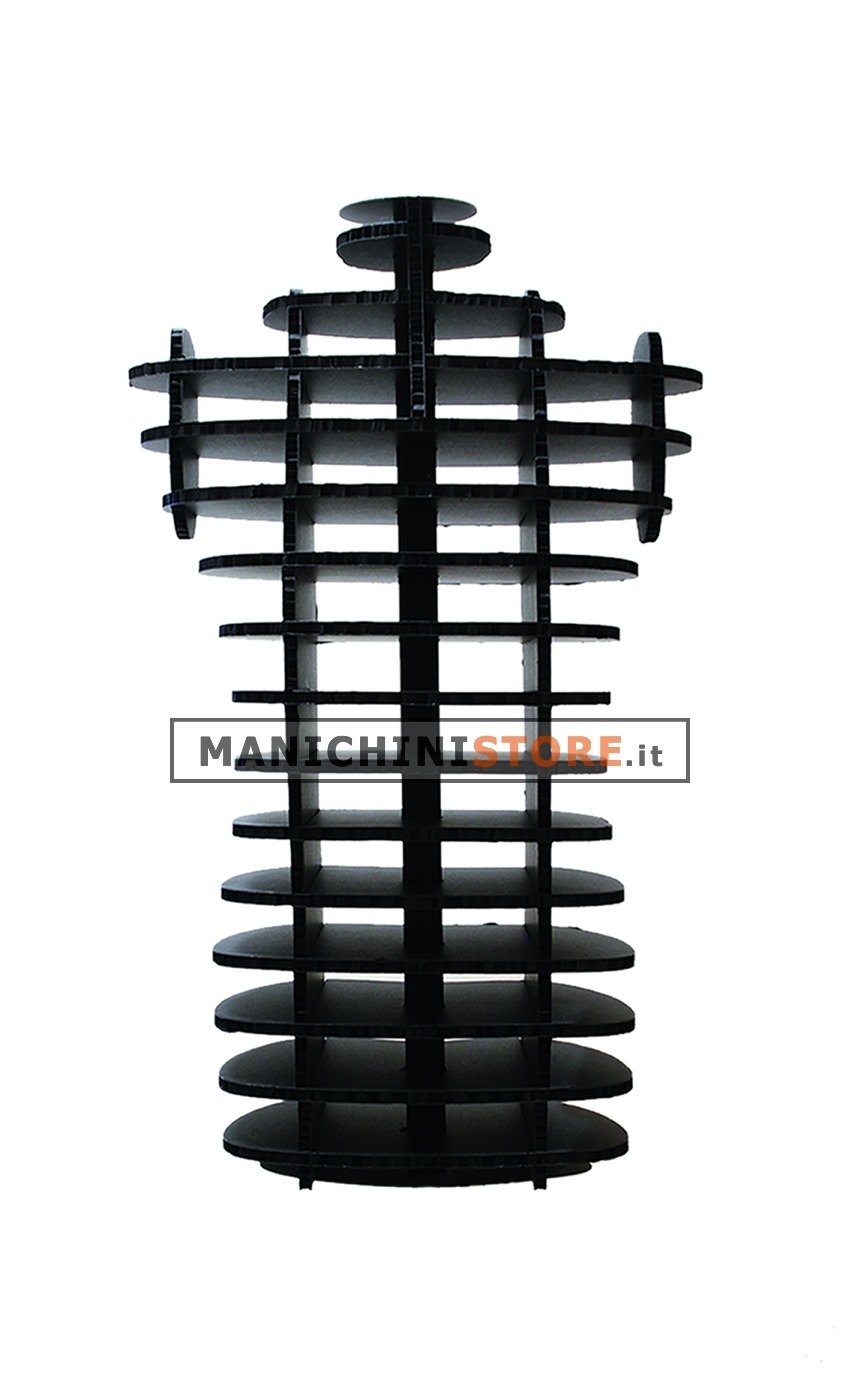 Female bust in interlocking cardboard - Black | Manichini Store