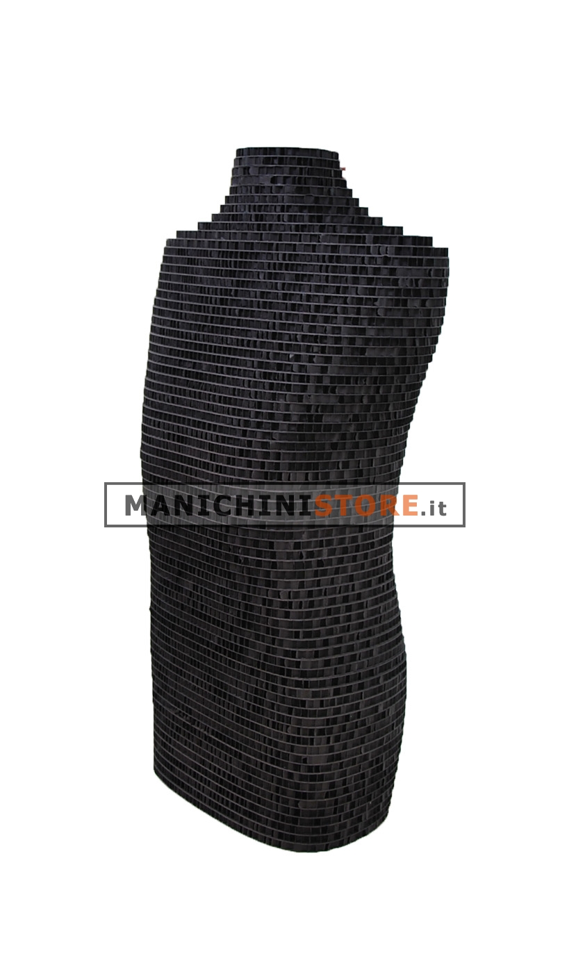 Female bust in layered cardboard - Black | Manichini Store